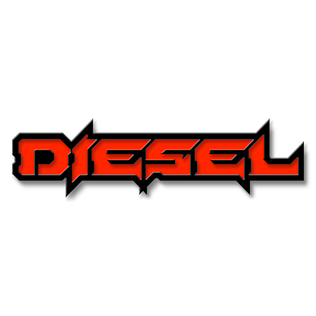 Custom Diesel Text Emblem - Powder Coated Aluminum - Choose Your Color ...
