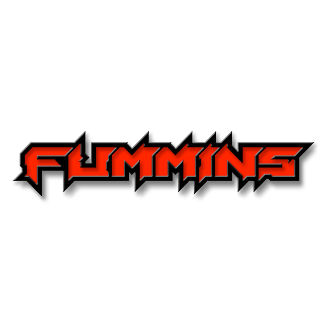 Custom Fummins Text Emblem - Powder Coated Aluminum - Choose Your Colo ...