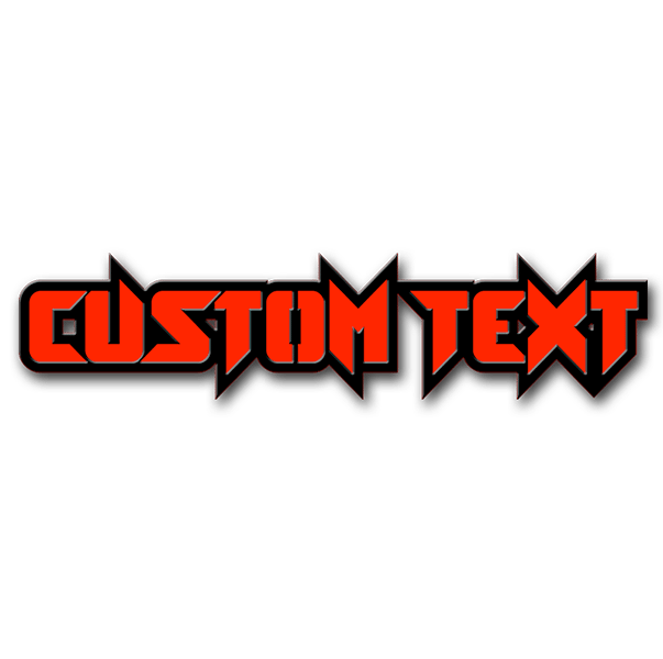 Custom Text Emblem - Crazy Font - Solid Powder Coated Billet Aluminum ...